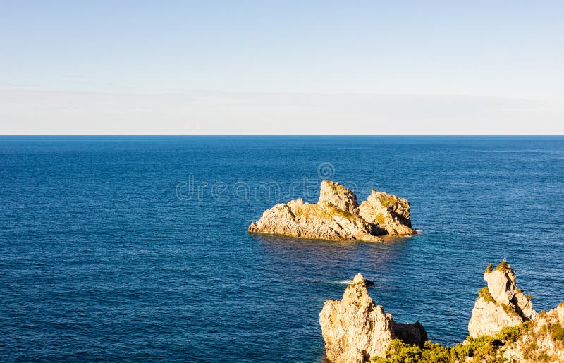 Rock Formation on the Coast of Corfu, Greece Stock Photo - Image of ...