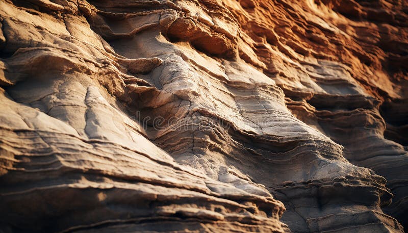 Rock Formation on Coastline, Striped Sand Dune, Water Wave, Extreme ...