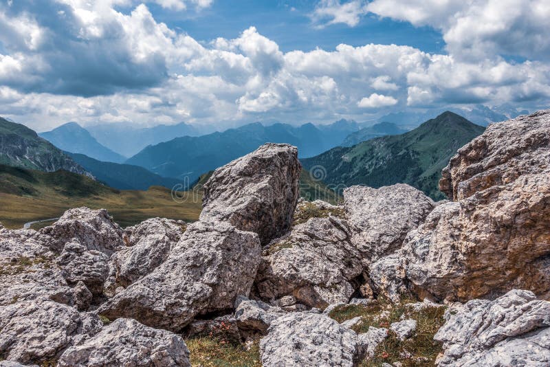 Rock Formation in the Dolomites Stock Image - Image of cloud, italy ...