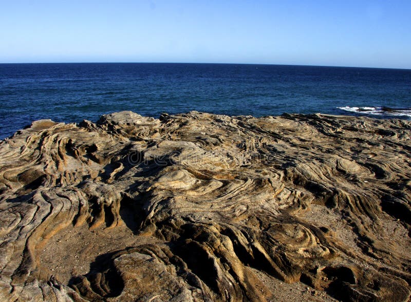 Rock Formation in Front of Ocean Stock Photo - Image of horizon ...