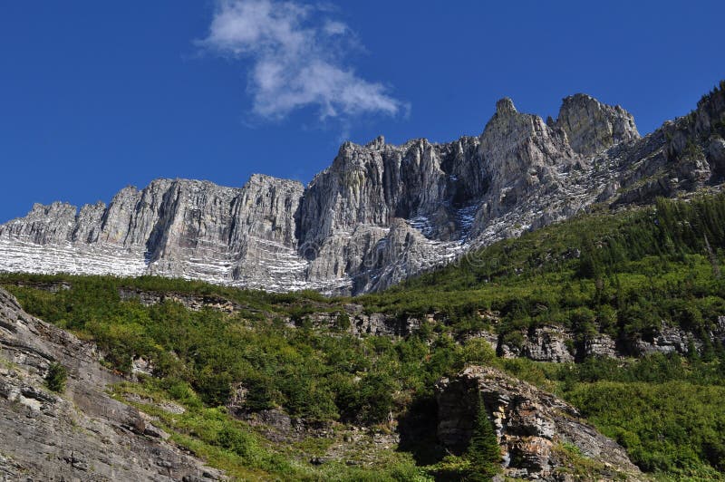 Rock Formation Glacier National Park Stock Photo - Image of reflections ...