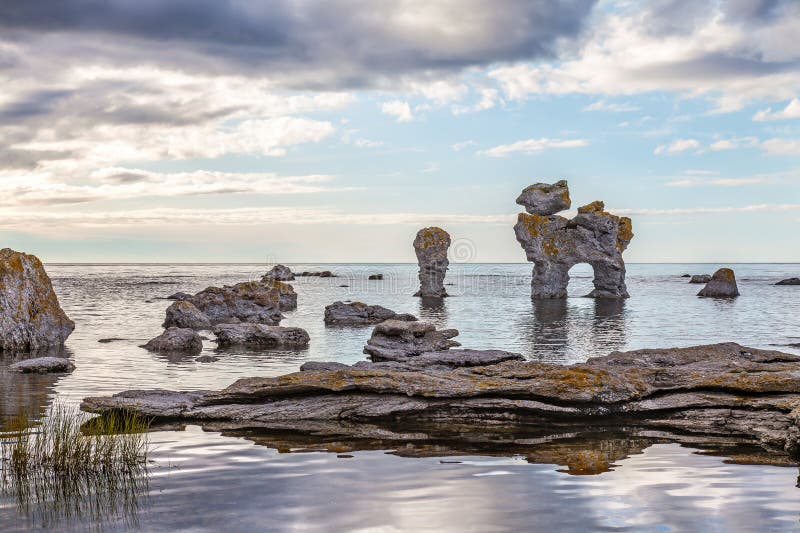Rock formation on Gotland stock photo. Image of feature - 36275754