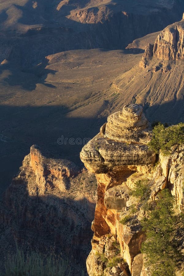 Rock Formation at the Grand Canyon, Arizona, at Sunset. Stock Image ...