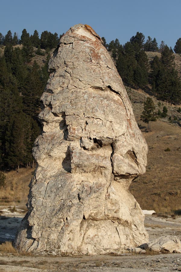 Rock Formation in Mammoth Hot Springs Stock Photo - Image of geology ...