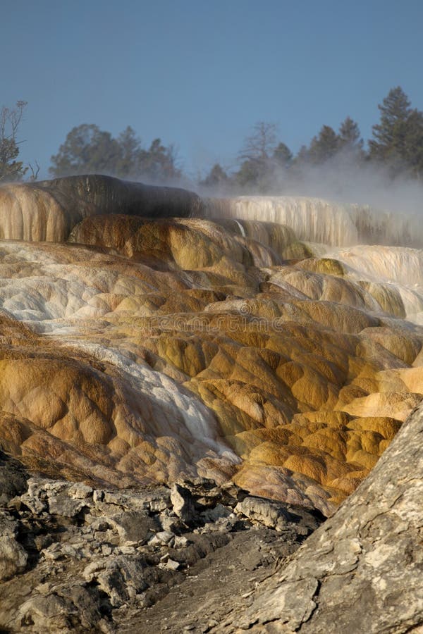Rock Formation in Mammoth Hot Springs Stock Image - Image of national ...