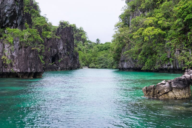Rock Formation in the Ocean - El Nido, Palawan, Philippines Stock Image ...