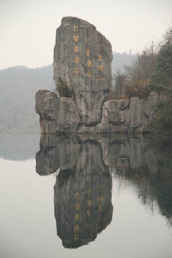 Inverted Reflection in Water Editorial Image - Image of landmark, rock ...