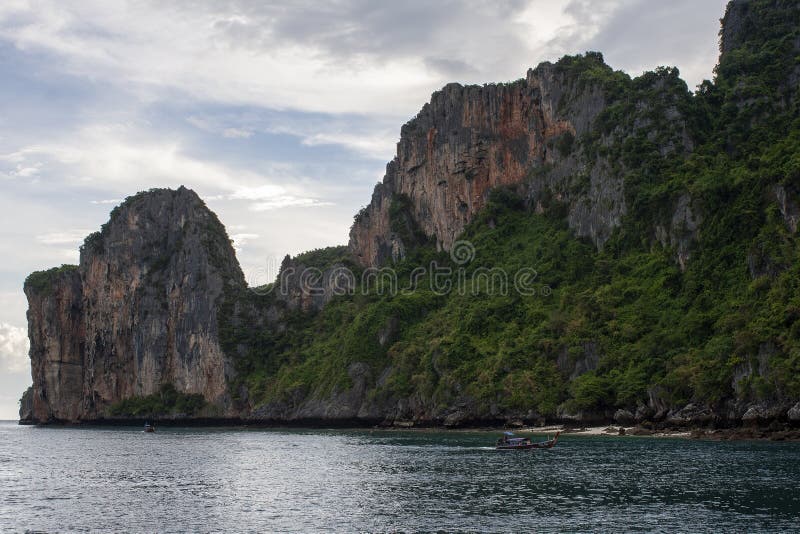 Rock Formation Phi Phi Islands, Thailand Stock Image - Image of ...