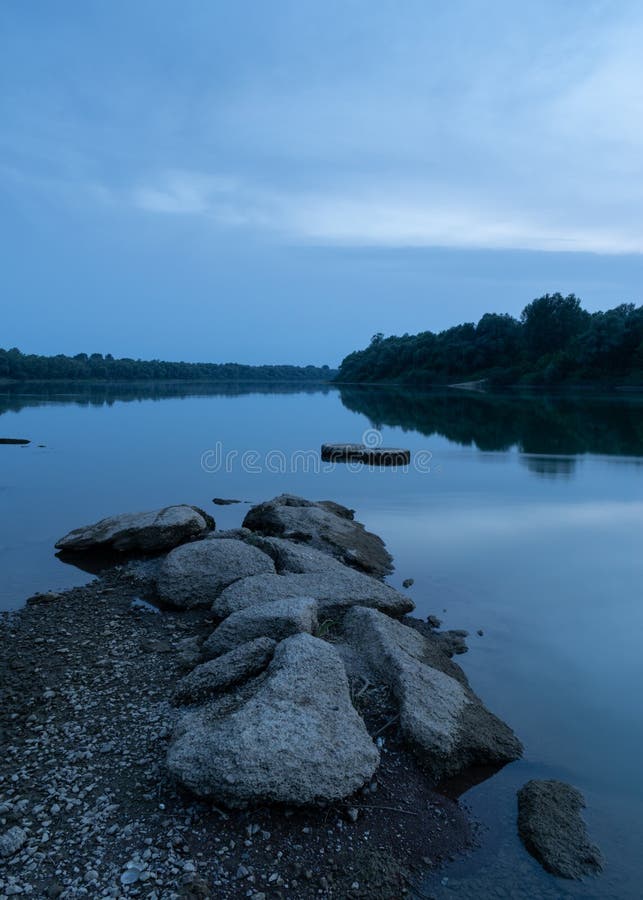 Rock Formation in River during Summer Low Water Level Stock Image ...