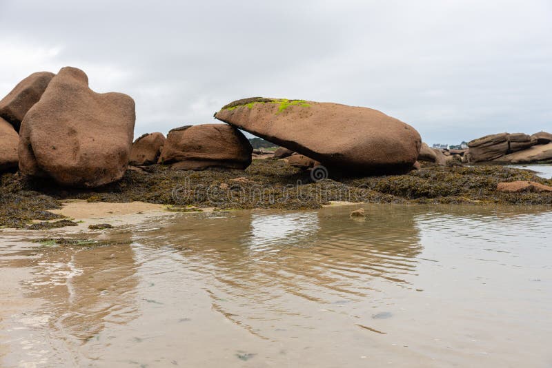 Rose granite coast stock photo. Image of pink, summer - 135546664