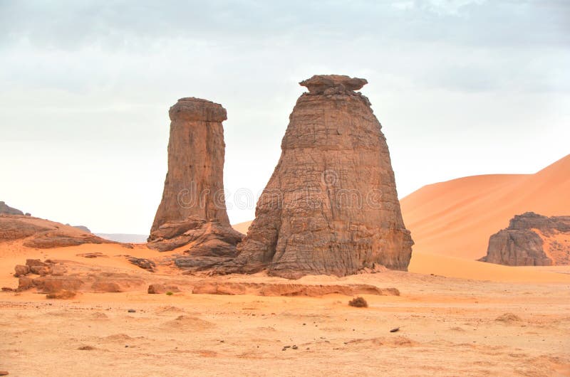 Rock Formation in the Sahara Desert, Algeria Stock Image - Image of ...