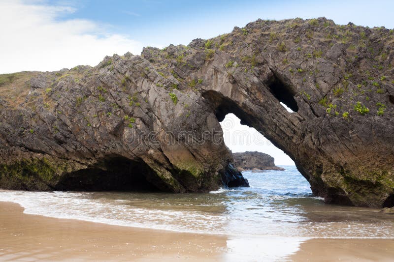 Rock Formation in San Antolin Beach, Spain Stock Photo - Image of stack ...
