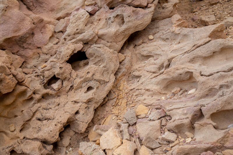 Rock Formation with Sand and Lava Rock in Dessert Stock Image - Image ...