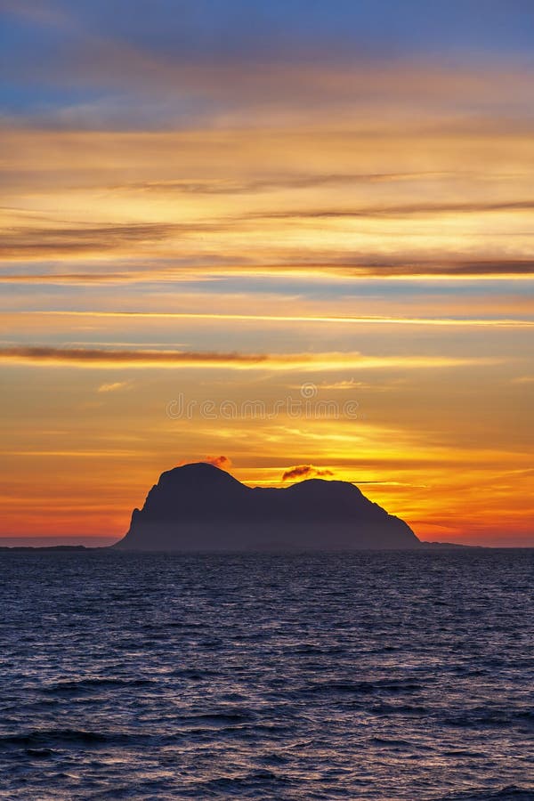 Rock Formation at Sea with an Amazing Sunset Stock Image - Image of ...
