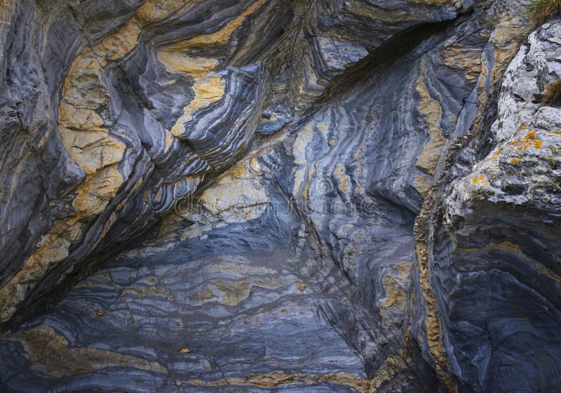 Rock Formation in Shades of Blue and Orange. Stock Photo - Image of ...