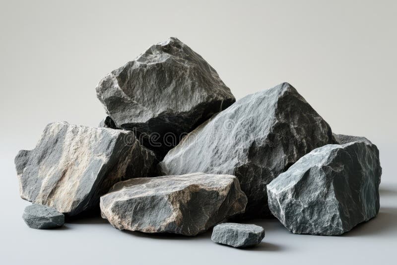 Rock Formation Showcasing Various Textures and Sizes Arranged ...