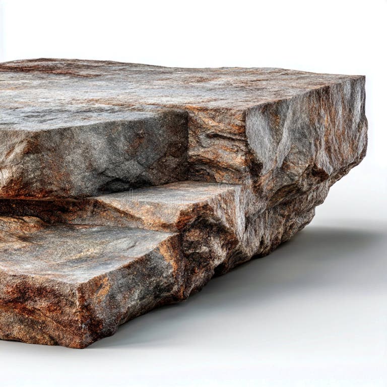 A Rock Formation with Steps on a Bright White Surface View Stock ...