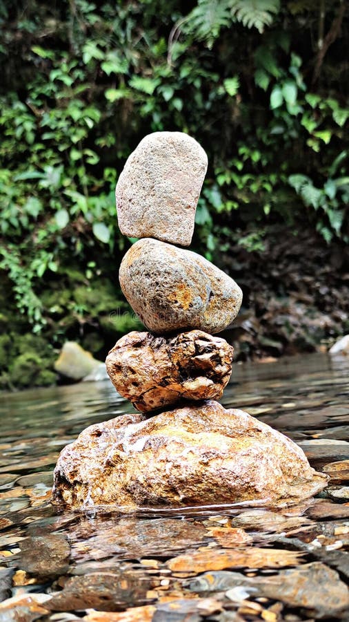 Rock Formation on Top of Each Other in the River Stock Image - Image of ...