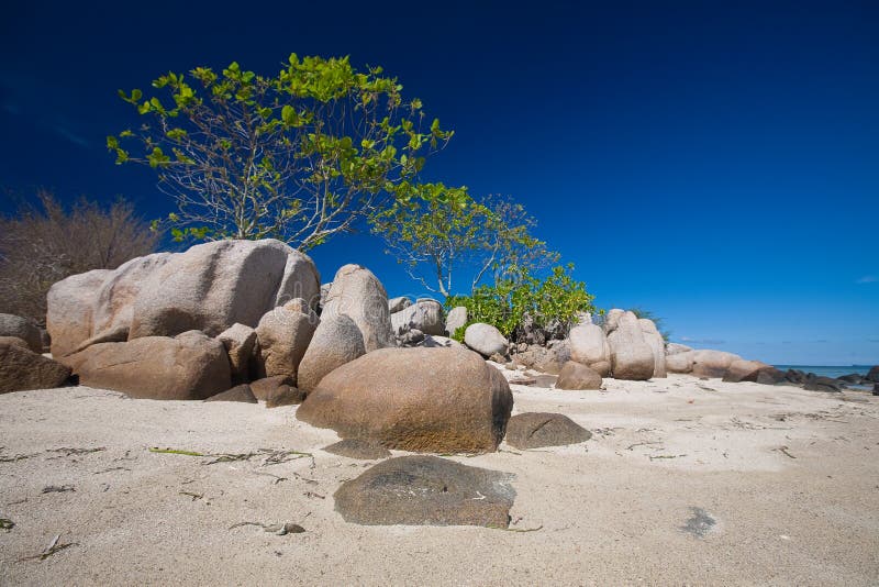 Natural Rock Formation on Tropicalbeach Stock Photo - Image of clear ...