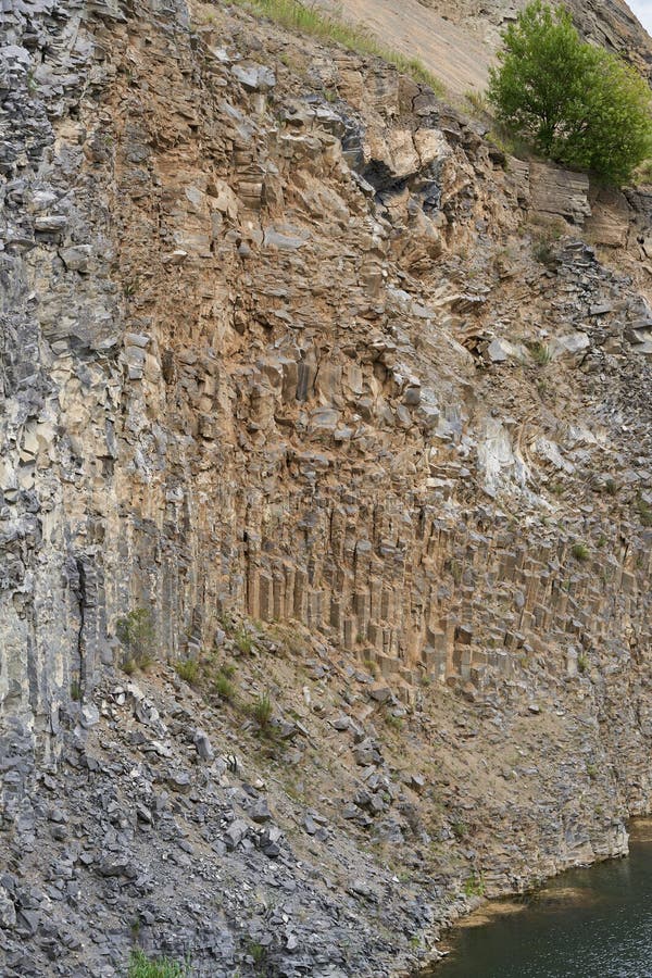 Rock Formations in an Abandoned Quarry Stock Image - Image of material ...