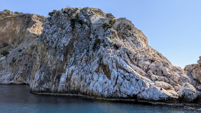 Rock Formations Along the Mediterranean Coastline Stock Image - Image ...