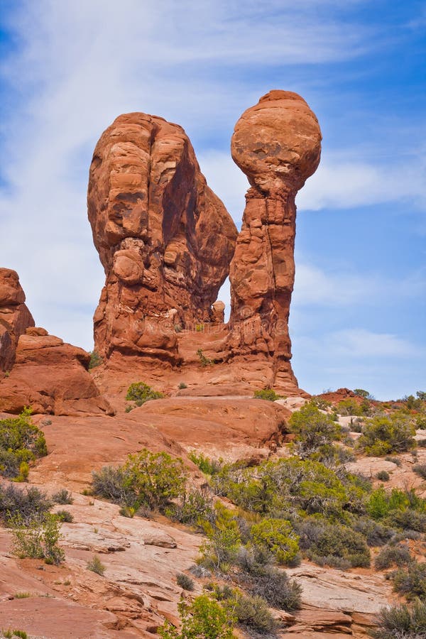 Rock Formations in Arches National Park Stock Image - Image of desert ...