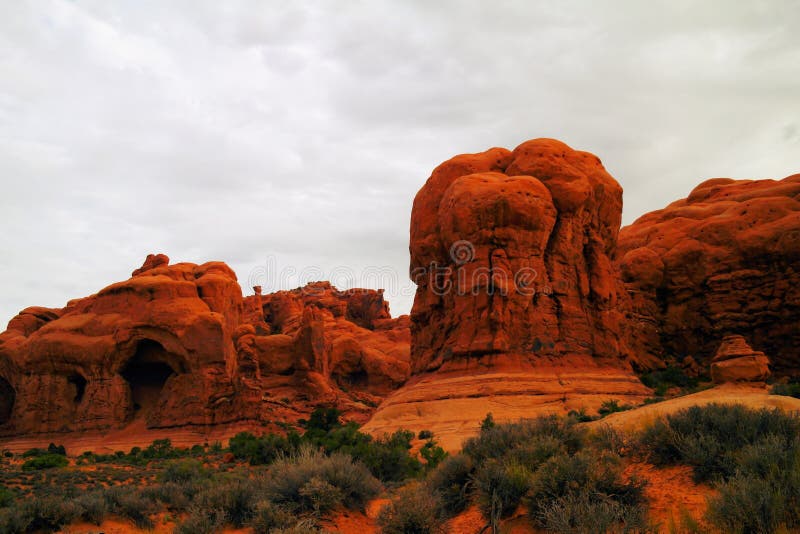 Rock Formations in Arches National Park Stock Image - Image of park ...