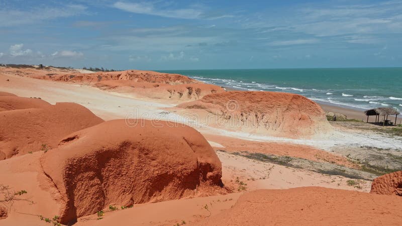 The Rock Formations at Canoa Quebrada Beach at Canoa Quebrada, State of ...