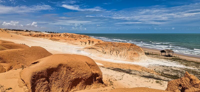 The Rock Formations at Canoa Quebrada Beach at Canoa Quebrada, State of ...