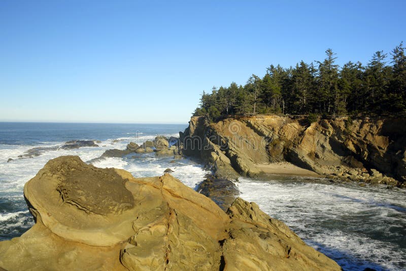 Rock Formations at Cape Arago State Park Stock Image - Image of scenic ...