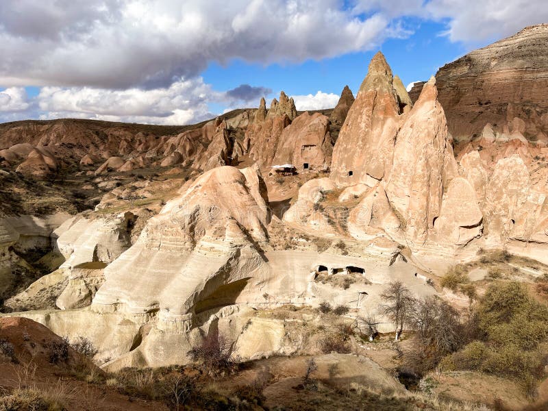 Rock Formations in Cappadocia, Red Valley Stock Image - Image of state ...