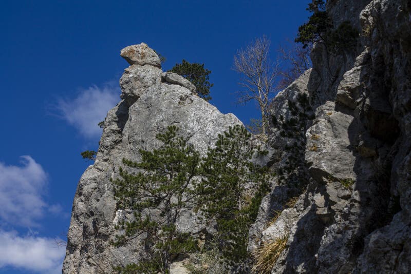 Peilstein Rock Climbing Area in Austria Stock Image - Image of hill ...