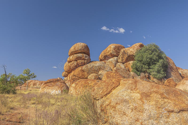 Rock Formations of Devil`s Marbles or Karlu Karlu, in Northern ...