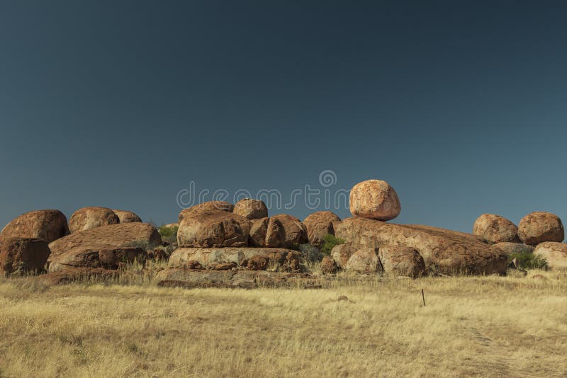 Rock Formations of Devil`s Marbles or Karlu Karlu, in Northern ...