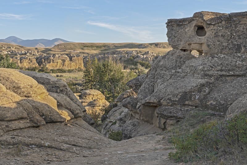 Writing on Stone Provincial Park in Alberta Stock Photo - Image of arid ...