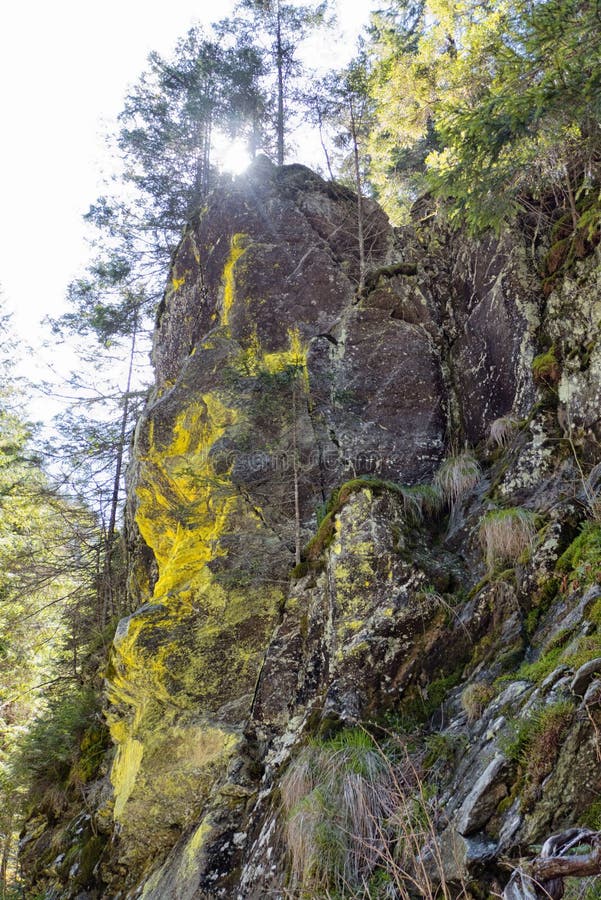 Rock formations in forest stock photo. Image of stone - 73862464
