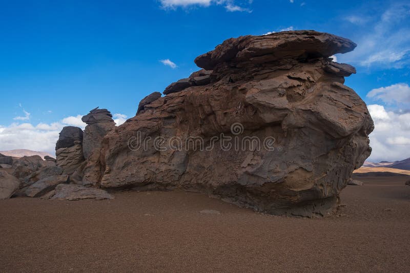 Rock Formations Formed by Erosion, in a Desert in Bolivia Stock Image ...