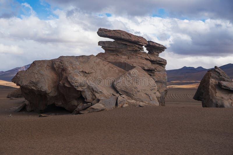 Rock Formations Formed by Erosion, in a Desert in Bolivia Stock Image ...
