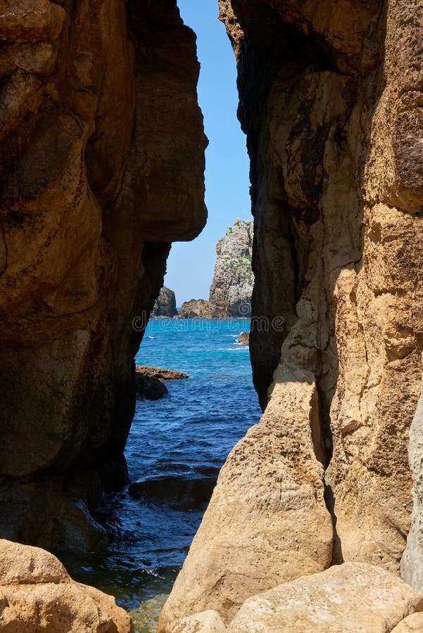 Rock Formations in Front of Cliffs in Northern Spain Stock Image ...