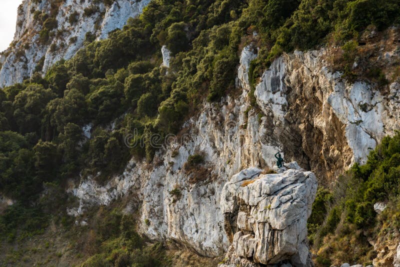 Rock Formations Full of Trees and Bushes at Hills of Capri Stock Image ...