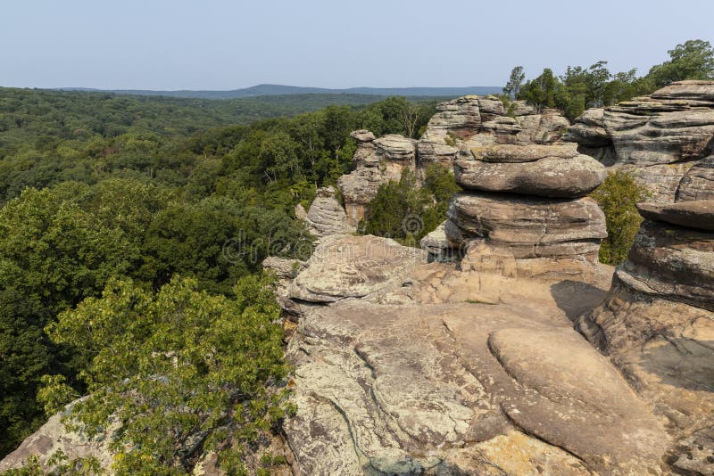 Rock Formations Scenic Landscape Stock Photo - Image of woods, hill ...
