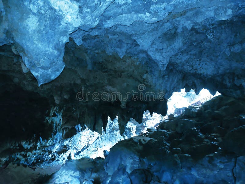 Rock Formations Inside Big Cave in Sagaday, Mountain Province Stock ...