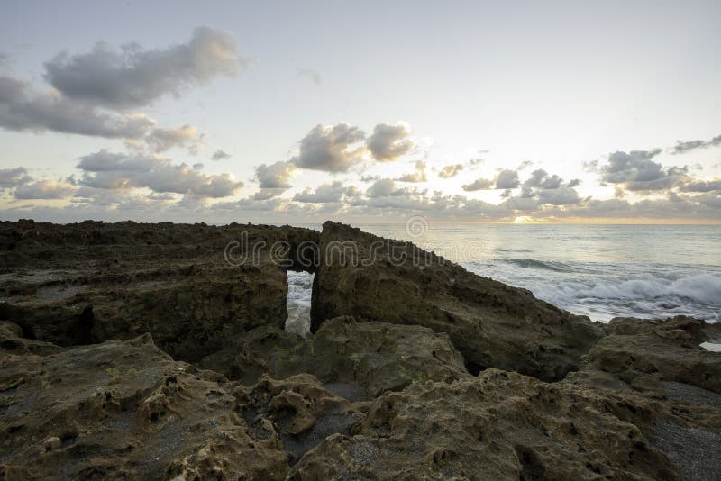 Rock Formations in Jupiter, Florida Stock Image - Image of rocks, beach ...