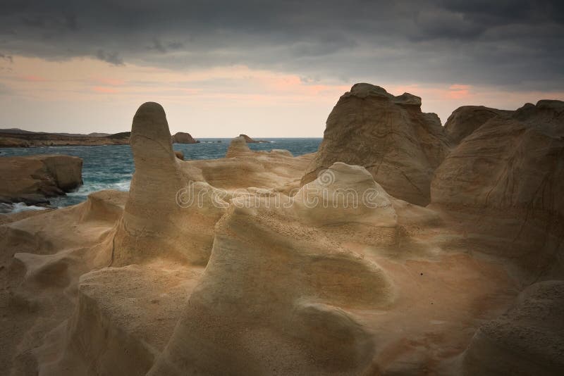 Rock Formations in Milos, Greece. Stock Photo - Image of milos ...