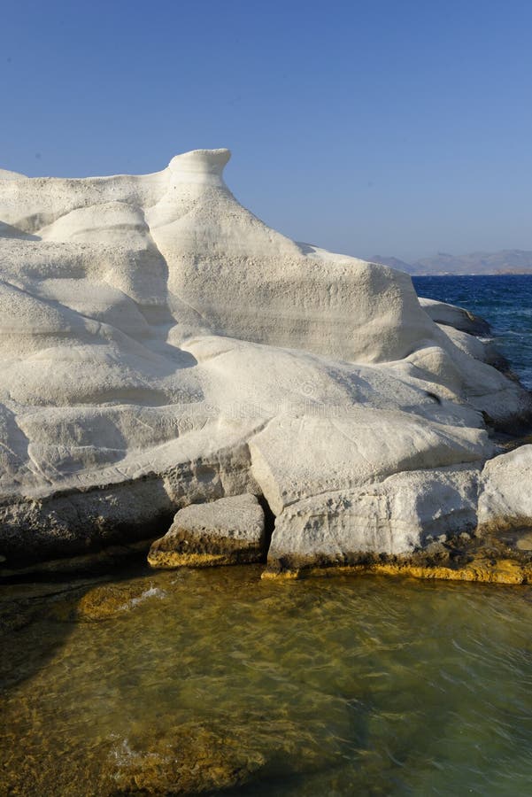 Rock Formations on Milos Island Stock Image - Image of eroded, blue ...