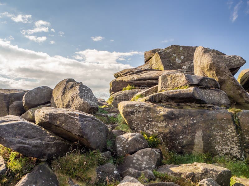 Rock Formations in the Peak District of the UK Stock Image - Image of ...