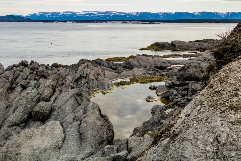 Rock Formations and Ponds on Spring Beach. Cow Head,Newfoundland,Canada ...