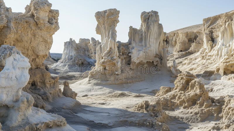 Rock Formations in Ras Abrouq, Qatar, Characterized by Unique Mushroom ...