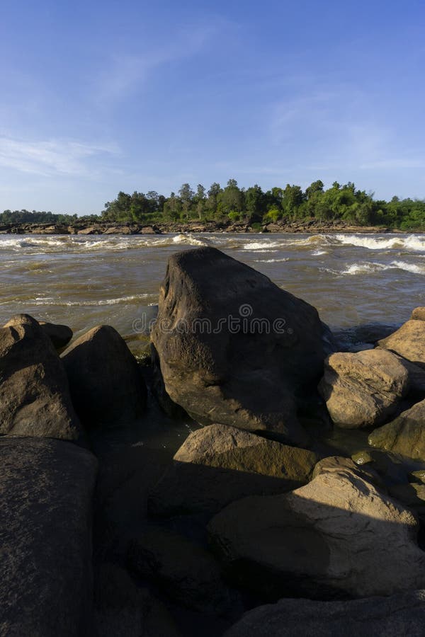 Rock Formations in Rivers and Lakes Asia Stock Photo - Image of rock ...