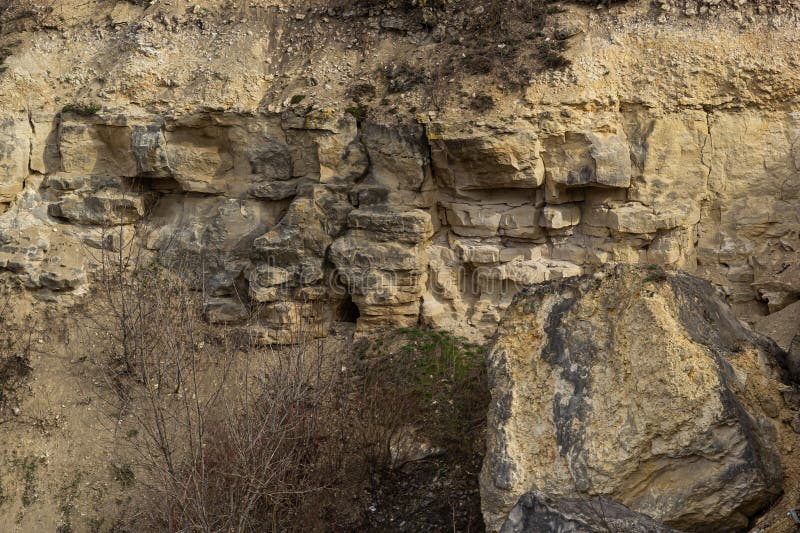 Rock Formations on a Rugged Hillside Showcasing Natural Geological ...